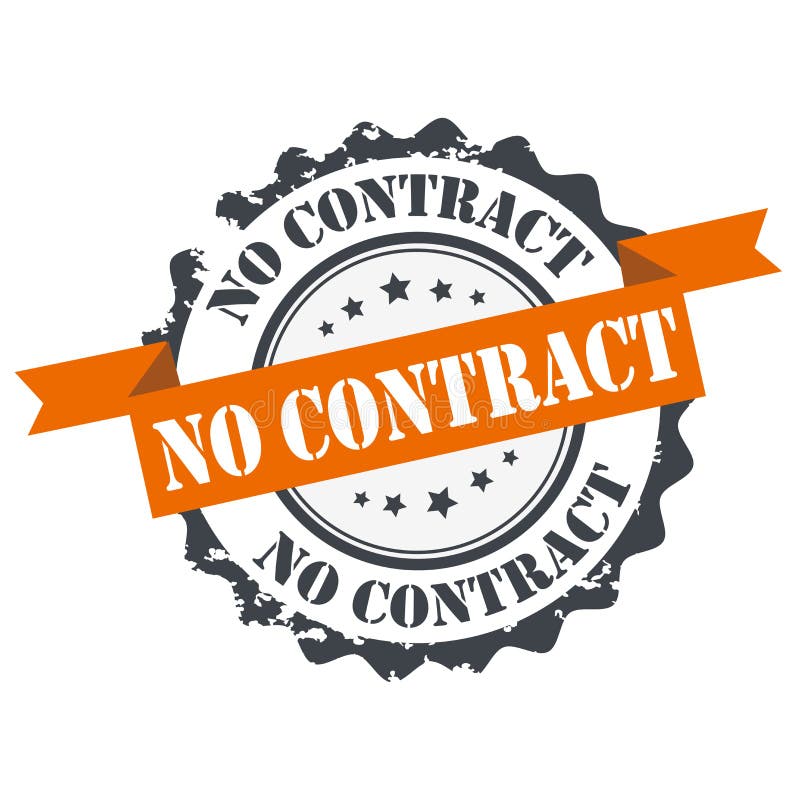No Contract Stamp. No Contract Rectangular Stamp Set Isolated on White ...
