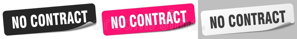No Contract Sticker. No Contract Sticker Set on White Background Stock ...