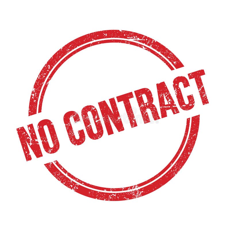 NO CONTRACT Text Written on Red Grungy Round Stamp Stock Illustration ...