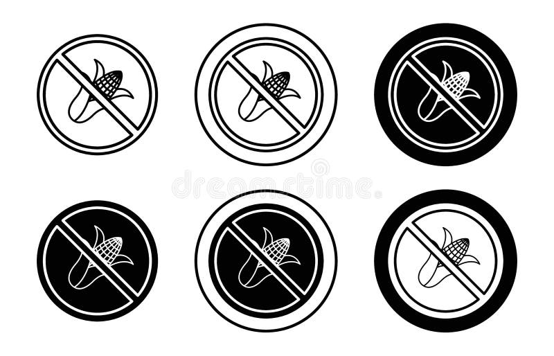 No Corn sign icon stock vector. Illustration of outline - 325375155