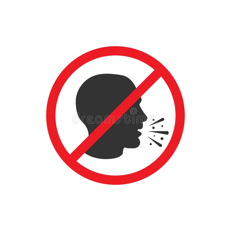 No Cough Icon in a Flat Design. Vector Illustration Stock Vector ...