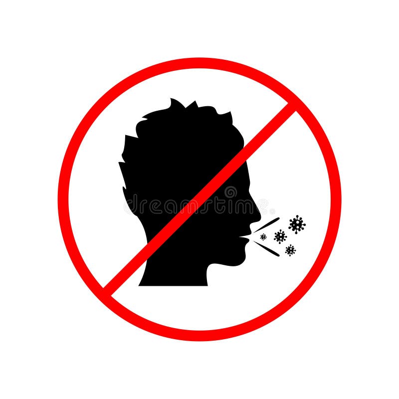 No Cough Icon Isolated on White Background Stock Vector - Illustration ...
