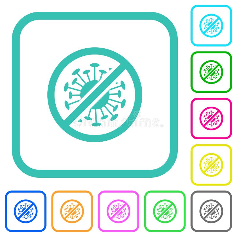 No Covid Vivid Colored Flat Icons Stock Vector - Illustration of ...