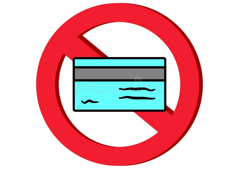 A Cartoon of No Using Credit Card Stock Illustration - Illustration of ...