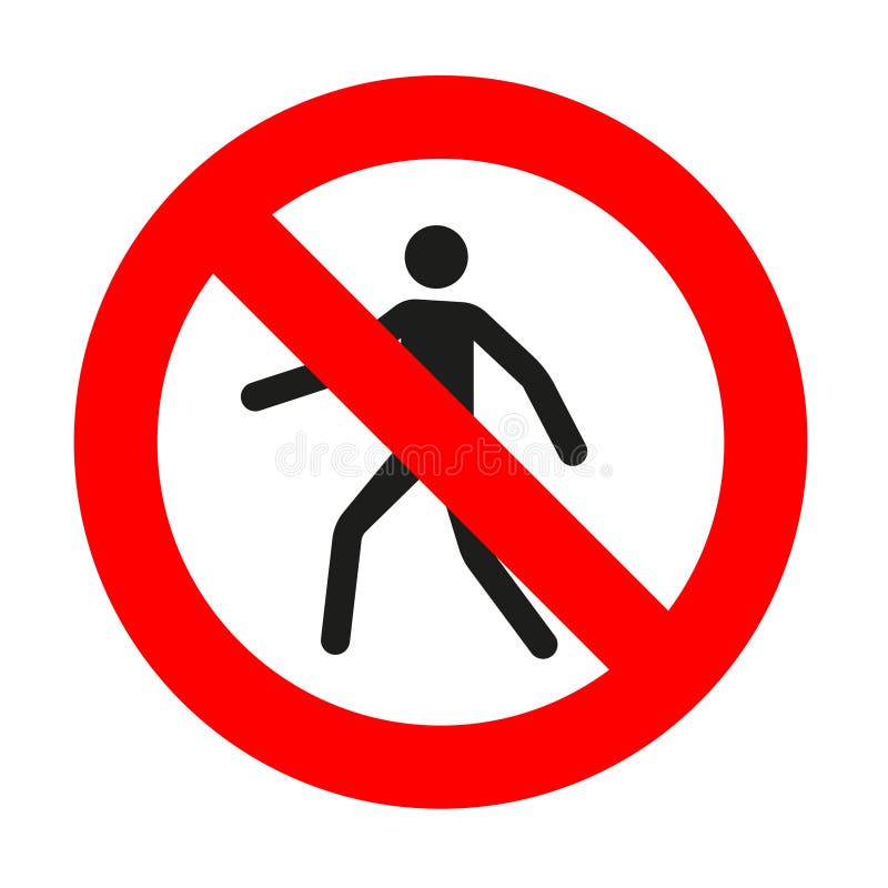 No Crossing Prohibited Signs Walking Man, Silhouette of Man Stock ...