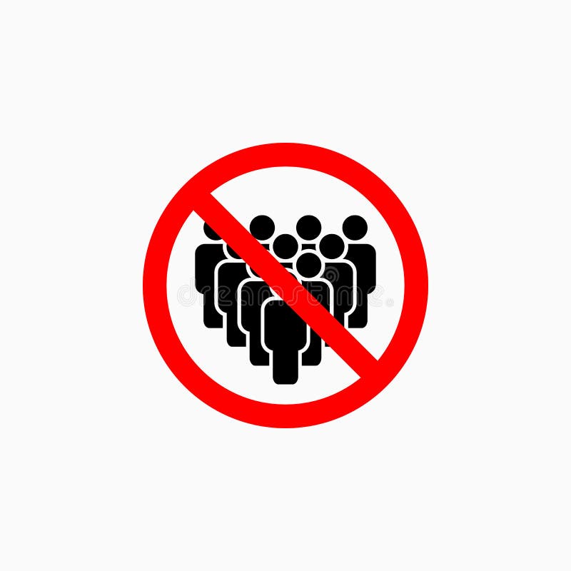 No Crowd of People Icon, Do Not Crowd Vector Stock Vector ...