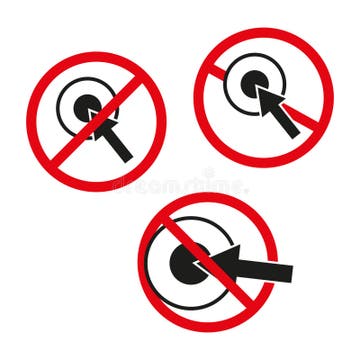 No Cursor Icons. Prohibited Pointer Shapes. Warning Symbol Circle. Red ...