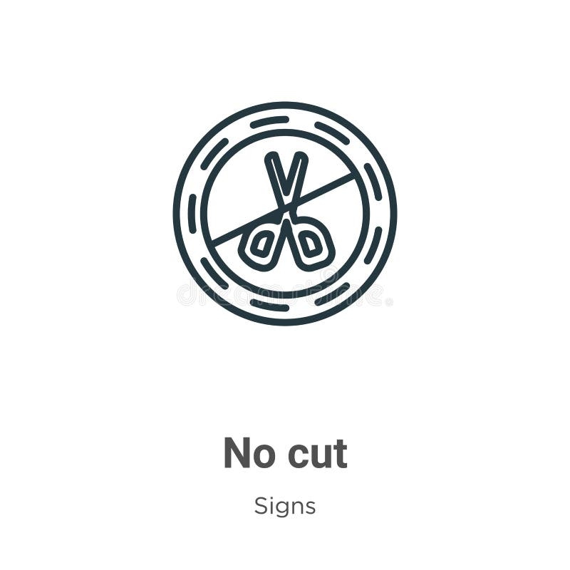 No Cut Outline Vector Icon. Thin Line Black No Cut Icon, Flat Vector ...