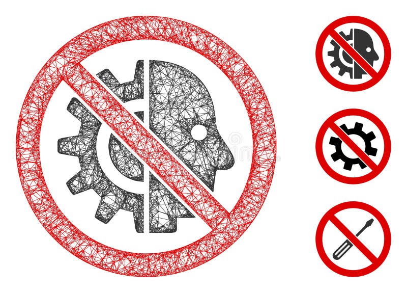 No Cyborgs Polygonal Web Vector Mesh Illustration Stock Illustration ...