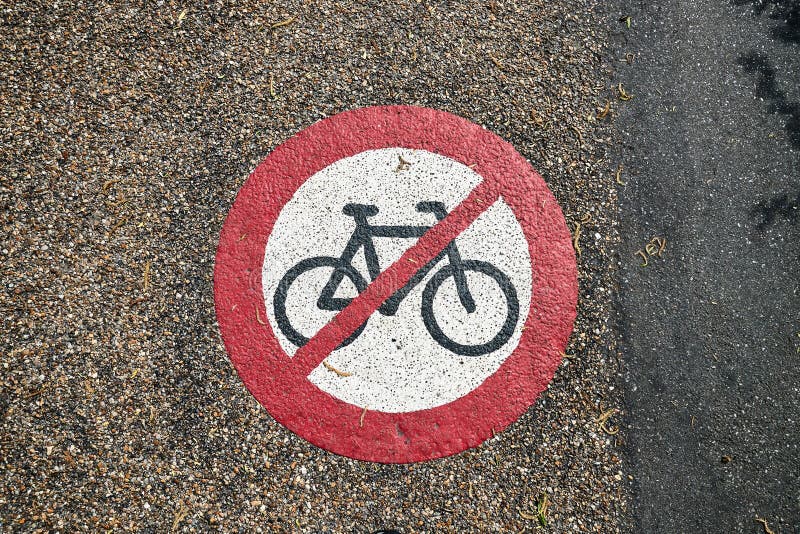 No cycling area stock photo. Image of rule, restricted - 183937966