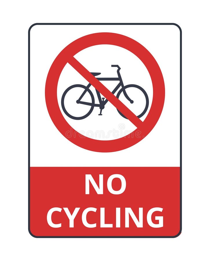 No Cycling Symbol stock vector. Illustration of vector - 294409356