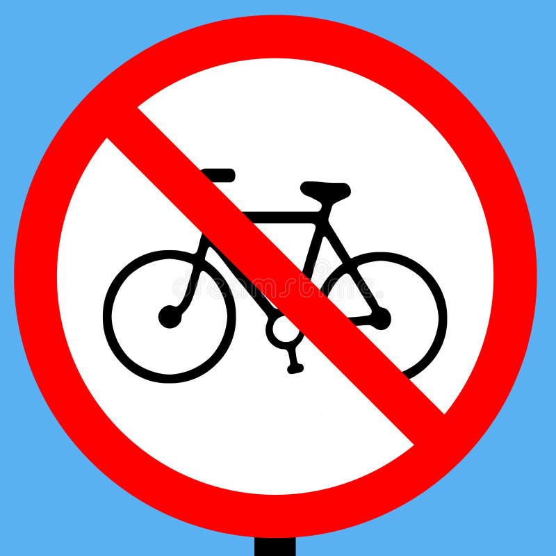 No Cycling Sign Stock Illustrations – 316 No Cycling Sign Stock ...