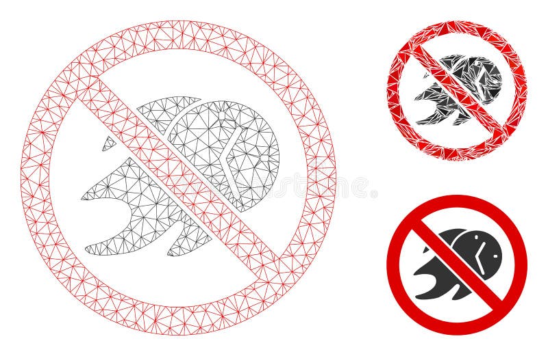 No Deadline Vector Mesh 2D Model and Triangle Mosaic Icon Stock ...