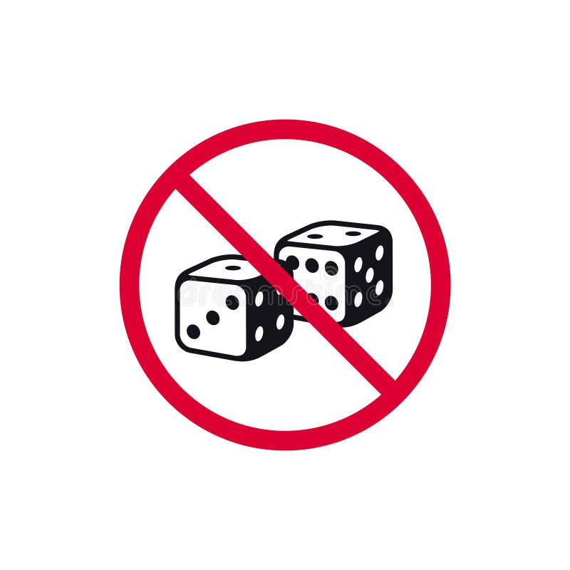 No Dice Prohibited Sign, Forbidden Modern Round Sticker, Vector ...