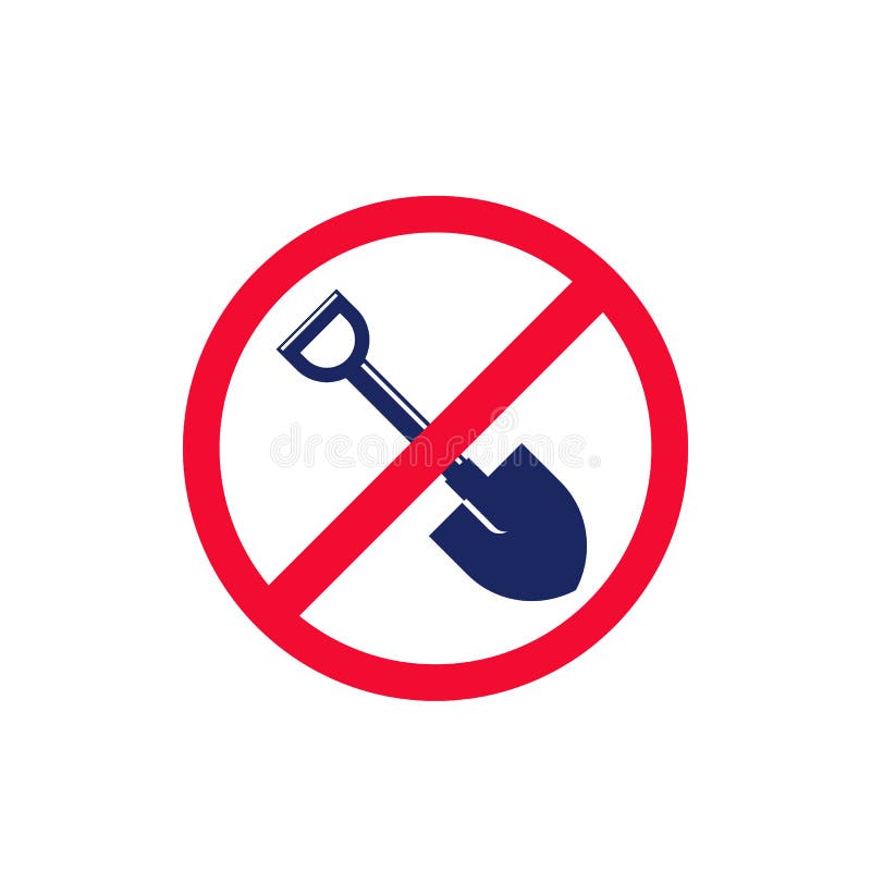 No digging sign line icon. stock vector. Illustration of industry ...