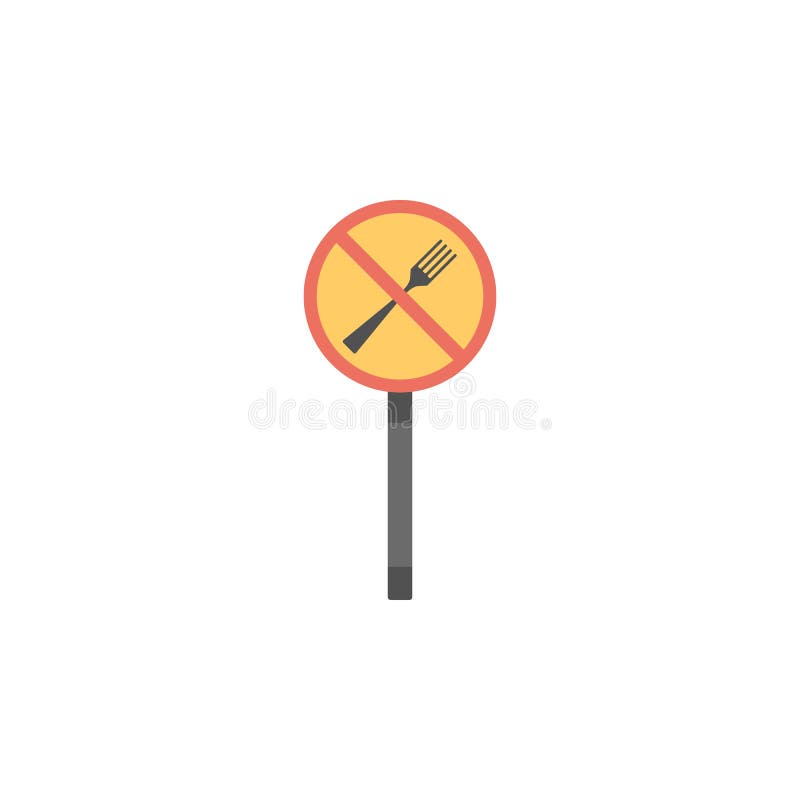 No Dining Colored Icon. Element of Road Signs and Junctions Icon for ...