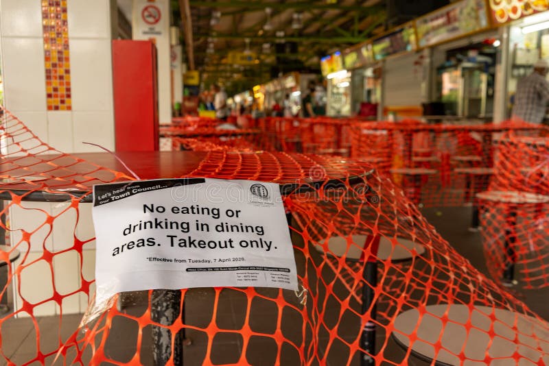 No Dining in Hawker Center in Singapore Editorial Photography - Image ...