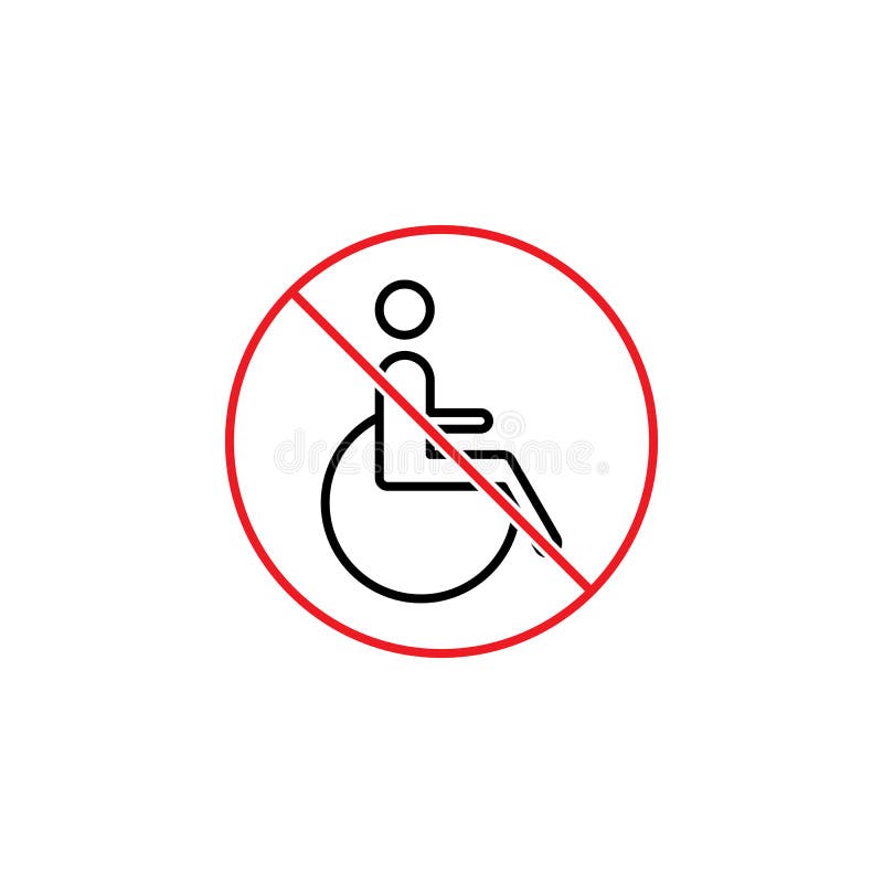 Disabled Sign in the Red Circle on White Background. Handicapped Person ...