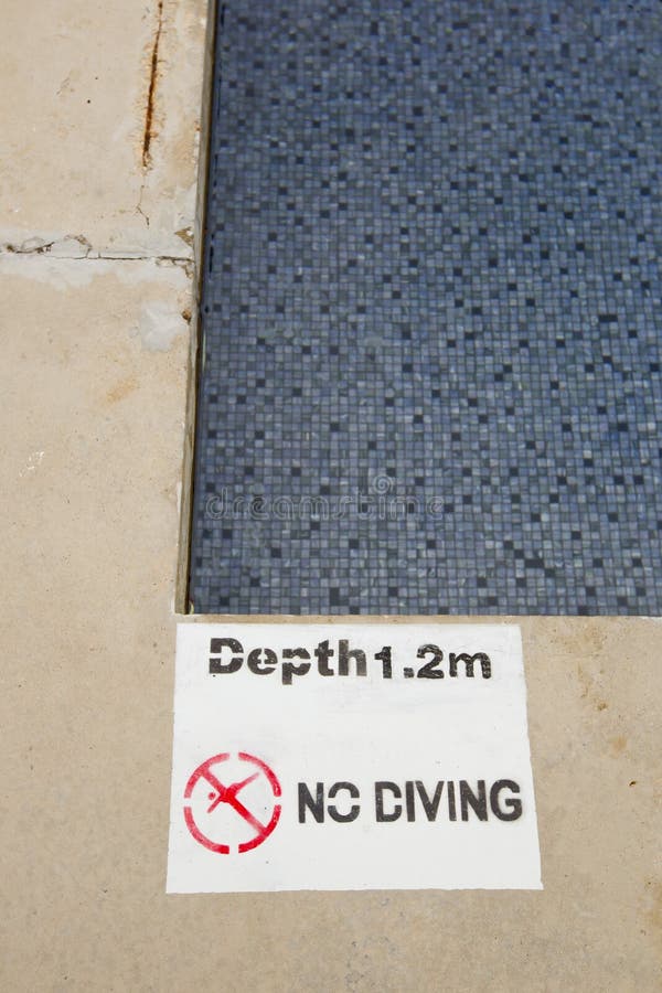 No diving and jumping sign stock image. Image of health - 63606381