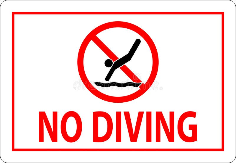 No Diving Sign, No Diving stock vector. Illustration of safe - 301820984