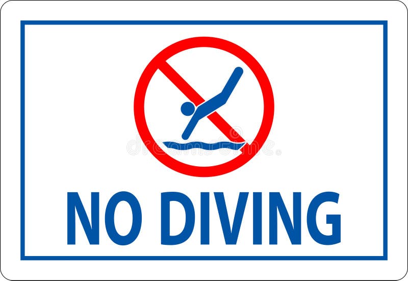 No Diving Sign, No Diving stock vector. Illustration of caution - 303340865