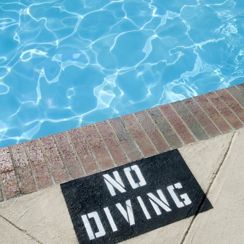 No Diving Sign stock image. Image of deck, concrete, sparkle - 7970107