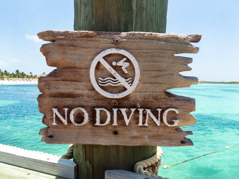 No Diving Sign stock photo. Image of diving, warning - 176086268