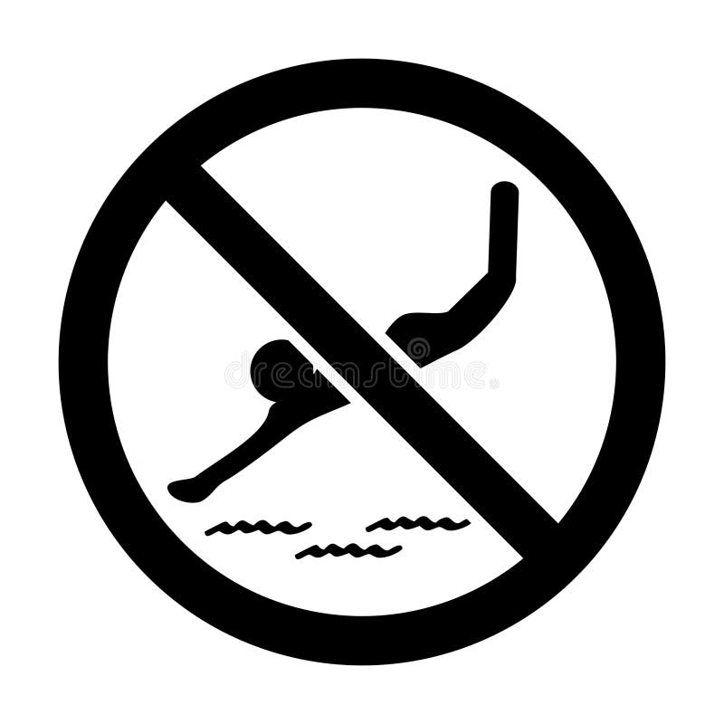 No Swimming Sign stock vector. Illustration of bathing - 43850767
