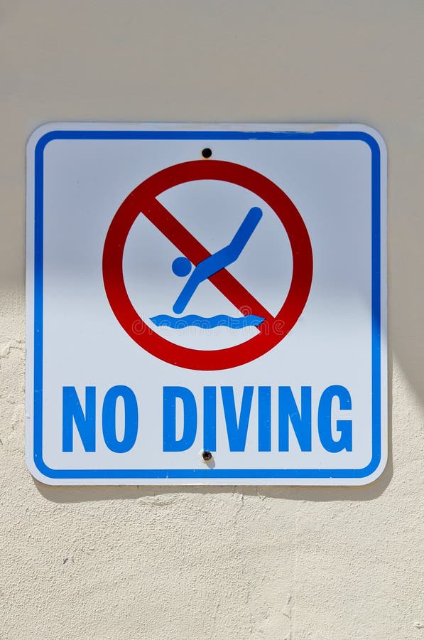No Diving Sign To Warn Visitors Of Danger Stock Photo - Image of nature ...