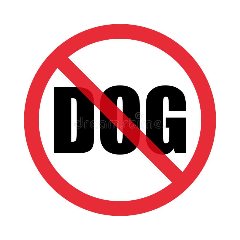 No Dogs Allowed Forbidden Sign. Isolated on White Background. Flat ...
