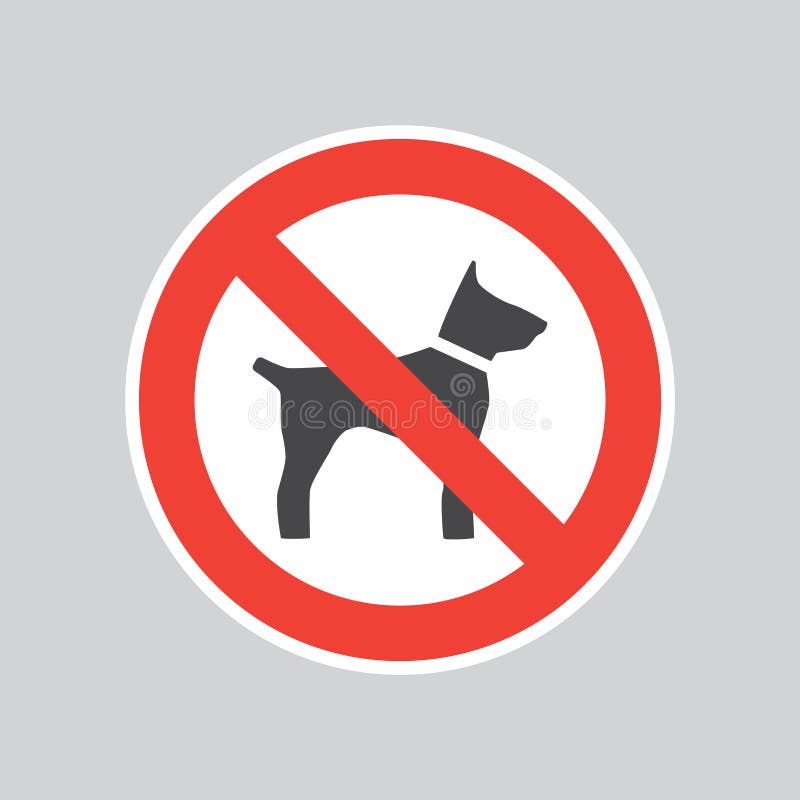 No Dogs Red Prohibition Sign. No Pets Vector Sticker Stock Vector ...