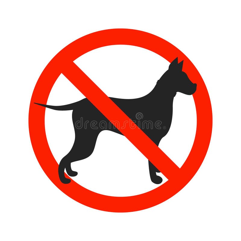 No Dogs Sign Isolated on White Background. Stock Vector - Illustration ...