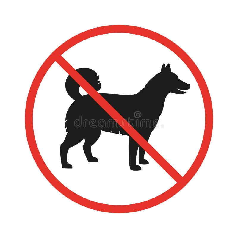 No Dogs Sign on the White Background. Stock Vector - Illustration of ...