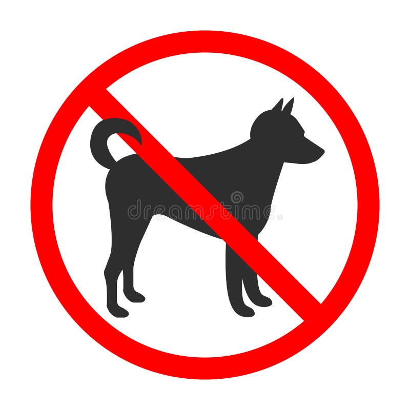 No Dogs Sing. No Animals Allowed. Vector Isolated Illustration. Black ...