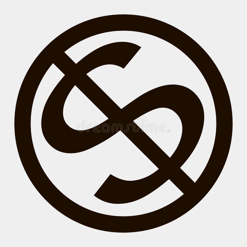 No dollar sign stock vector. Illustration of black, creative - 83075251