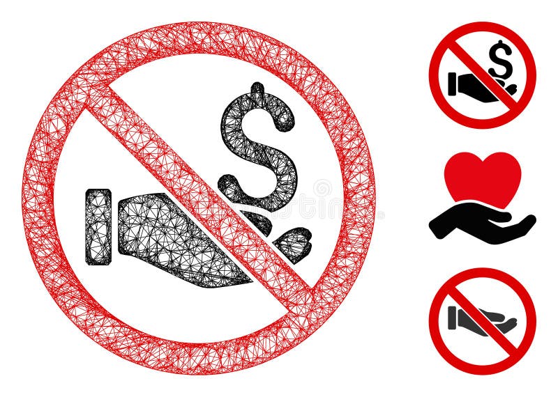 No Donation Polygonal Web Vector Mesh Illustration Stock Illustration ...