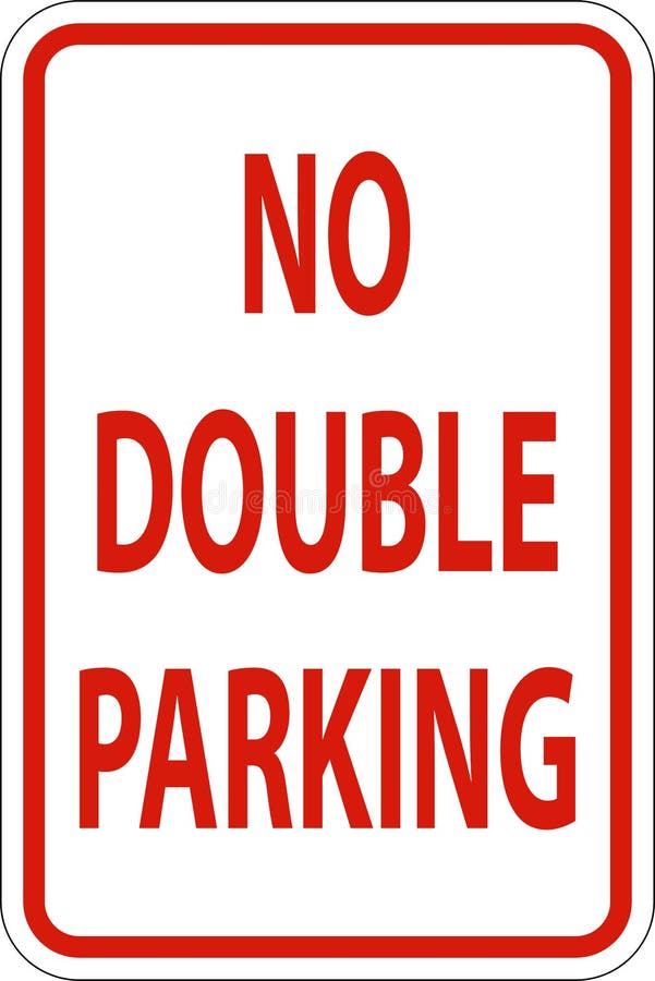 No Double Parking Sign on White Background Stock Vector - Illustration ...