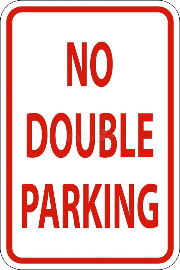 No Double Parking Sign on White Background Stock Vector - Illustration ...