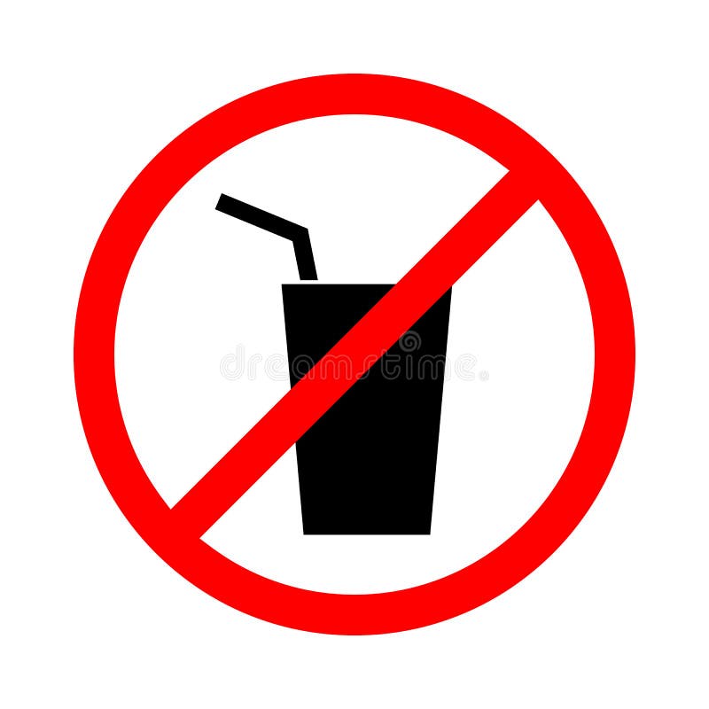 No Drink Sign. Vector Illustration Stock Illustration - Illustration of ...