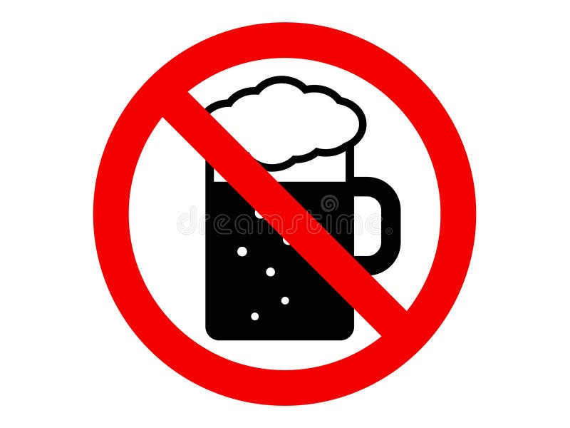 No Drinking Icon (no Alcohol Mark) Stock Vector - Illustration of stop ...