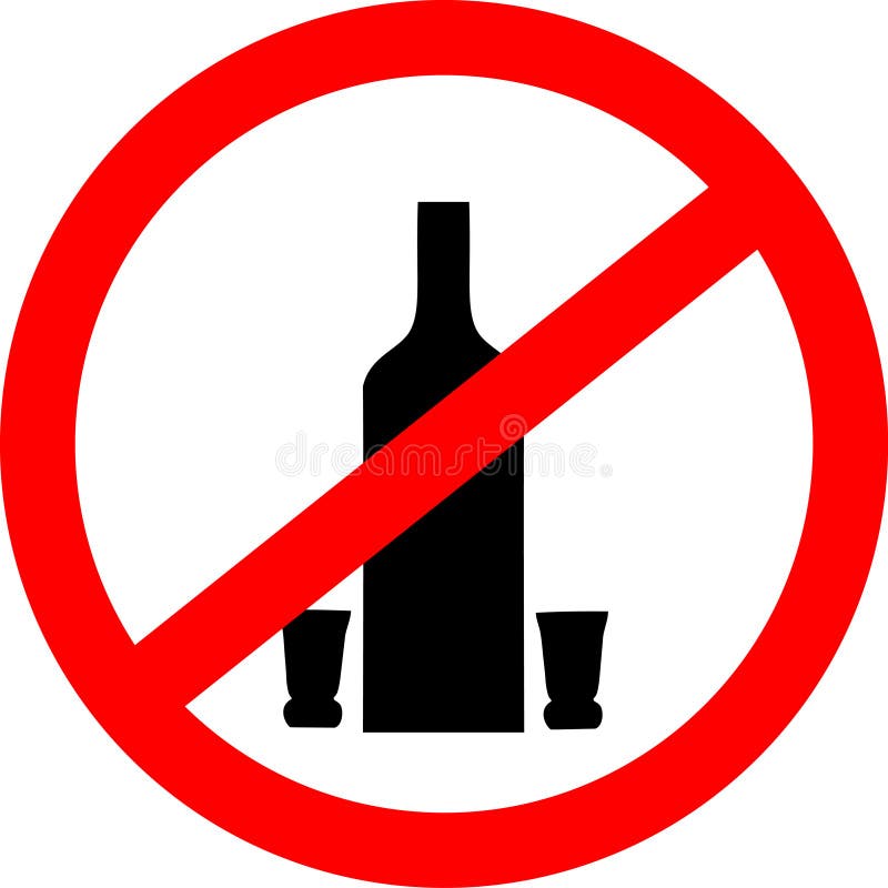 No Drinking Sign. No Alcohol Sign Isolated on White Background Stock ...