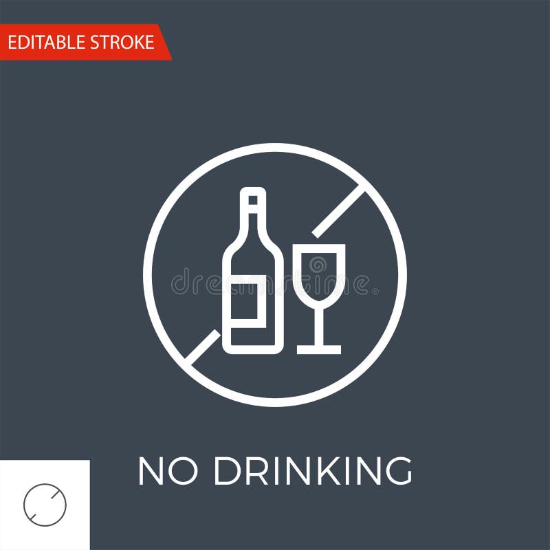 No Drinking Vector Icon stock vector. Illustration of graphic - 203563038
