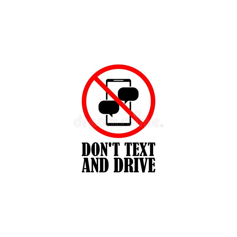 No Driving and Phone Using Icon Isolated on White Background Stock ...
