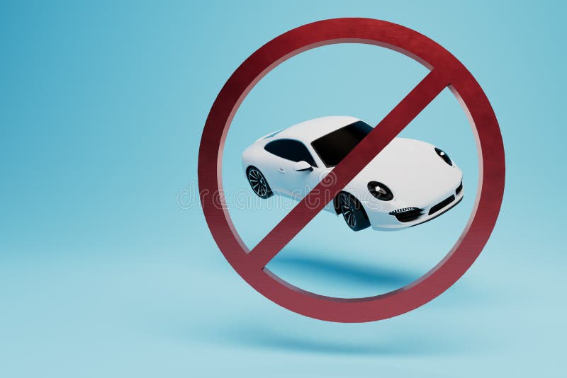 No Driving Sign. Round Red Sign with a Crossed-out Car Stock ...