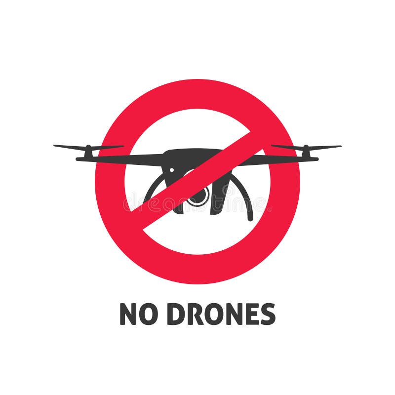 No Drone Sign Private Property Icon Stock Vector - Illustration of ...