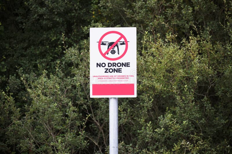 No Drone Zone Sign at Army Defence Grounds No Flying Permitted Air Zone ...