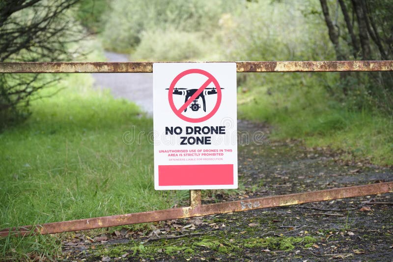 No Drone Zone Sign at Army Defence Grounds No Flying Permitted Air Zone ...