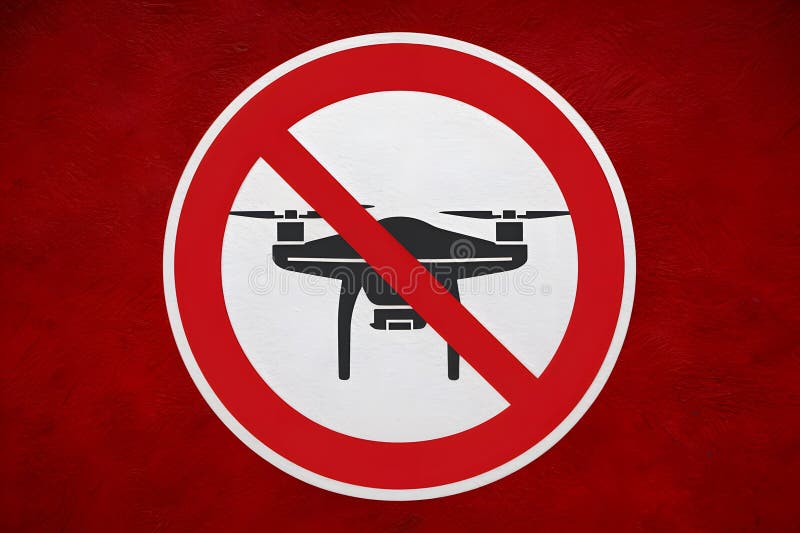 No Drones Allowed in this Area Prohibition Sign with Drone Graphic ...