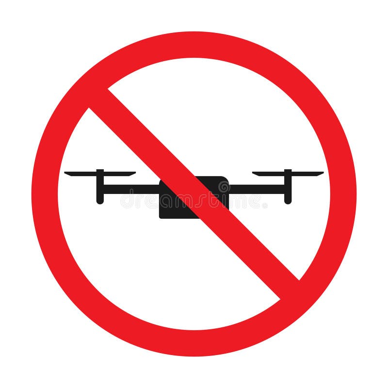 No Drones Sign Icon Vector stock vector. Illustration of technology ...