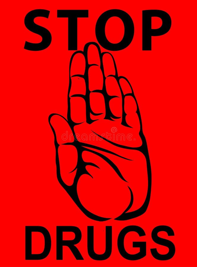 No Drugs. the Hand Shows a Gesture of Stop. Vector Stock Vector ...